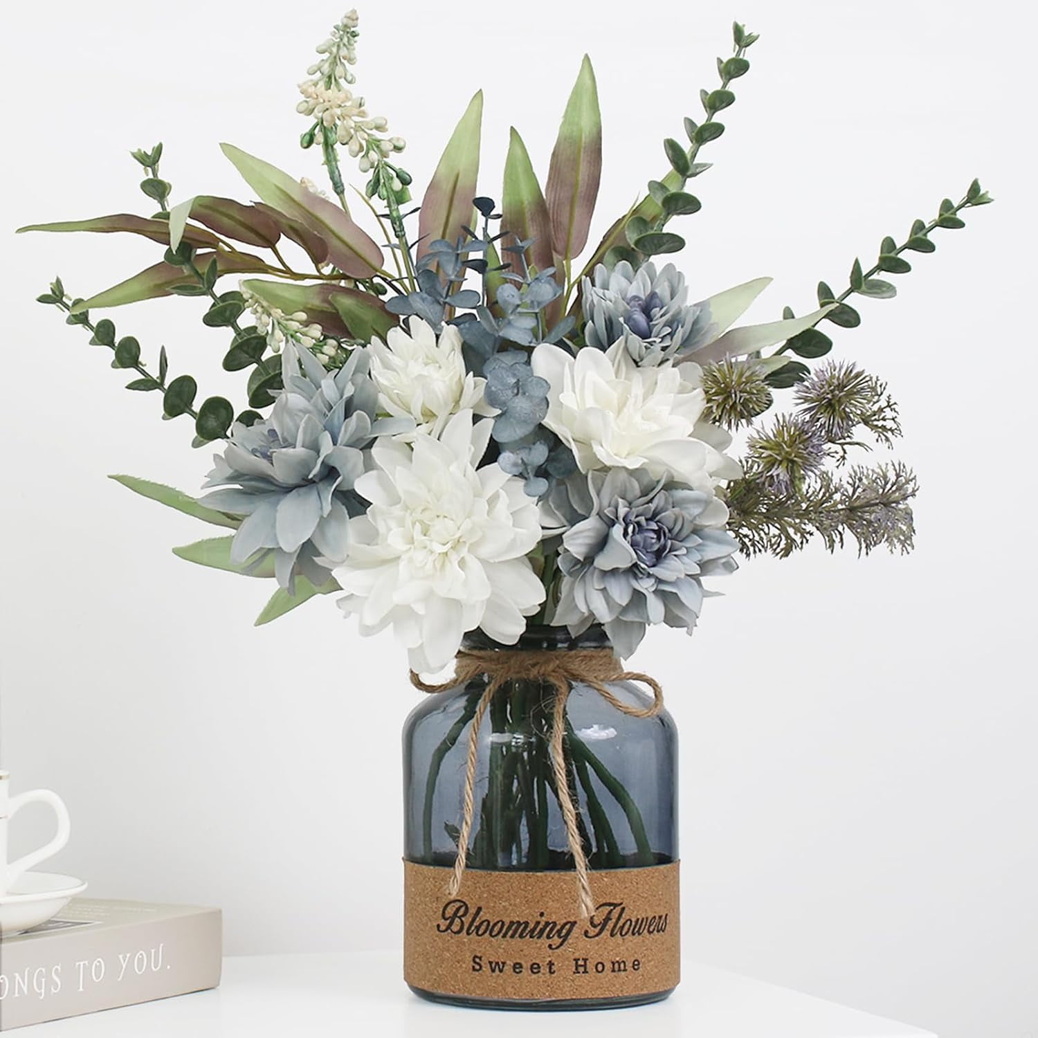 Fake Flowers in Vase,Artificial Flowers in Vase,Table Centerpieces for ...