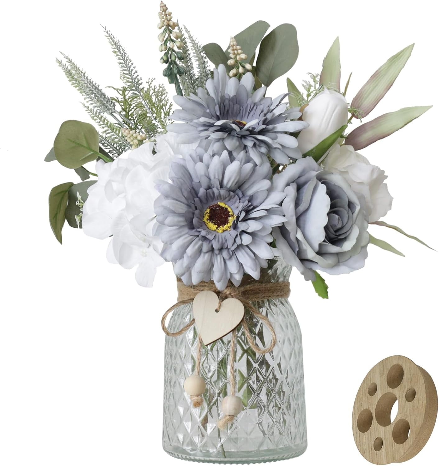 Fake Flowers in Vase with a Flower Arrangement,Silk Artificial Flowers ...