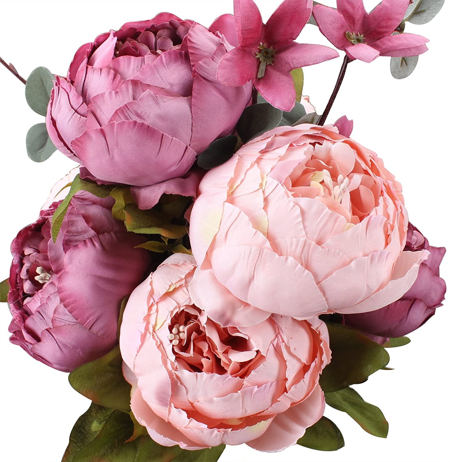 Fake Flowers Vintage Artificial Peony Silk Flowers Wedding Home ...
