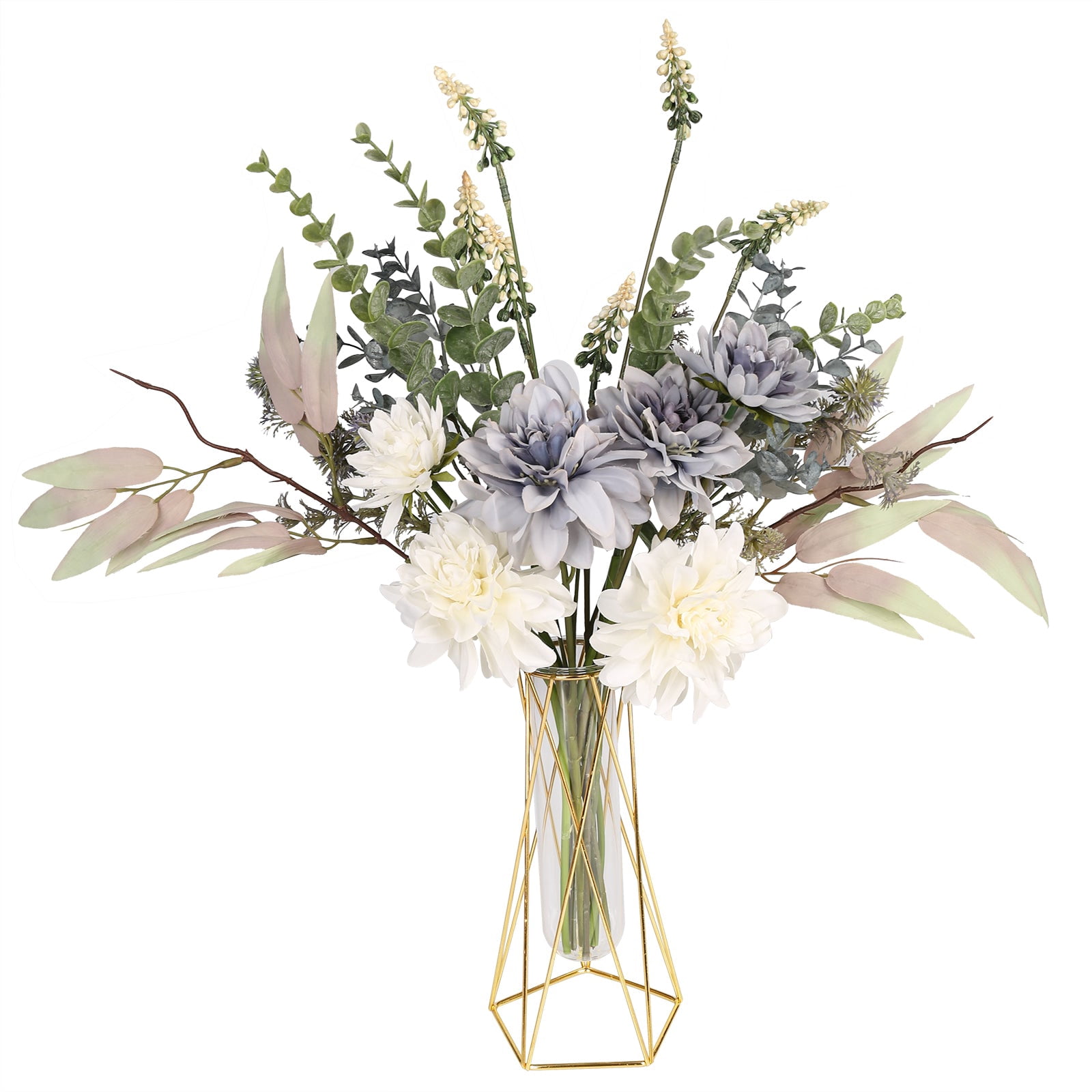 Fake Flowers with Vase, Artificial Flowers Fake Plants Bouquet ...