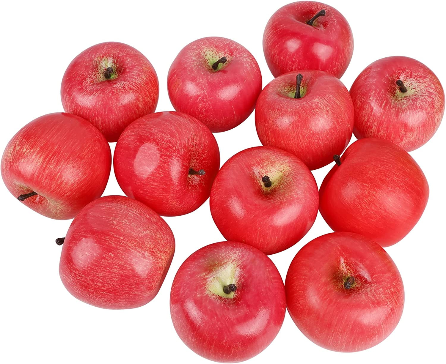Fake Fruit Artificial Apples, Set of 12 Decorative Fruit Lifelike Faux ...