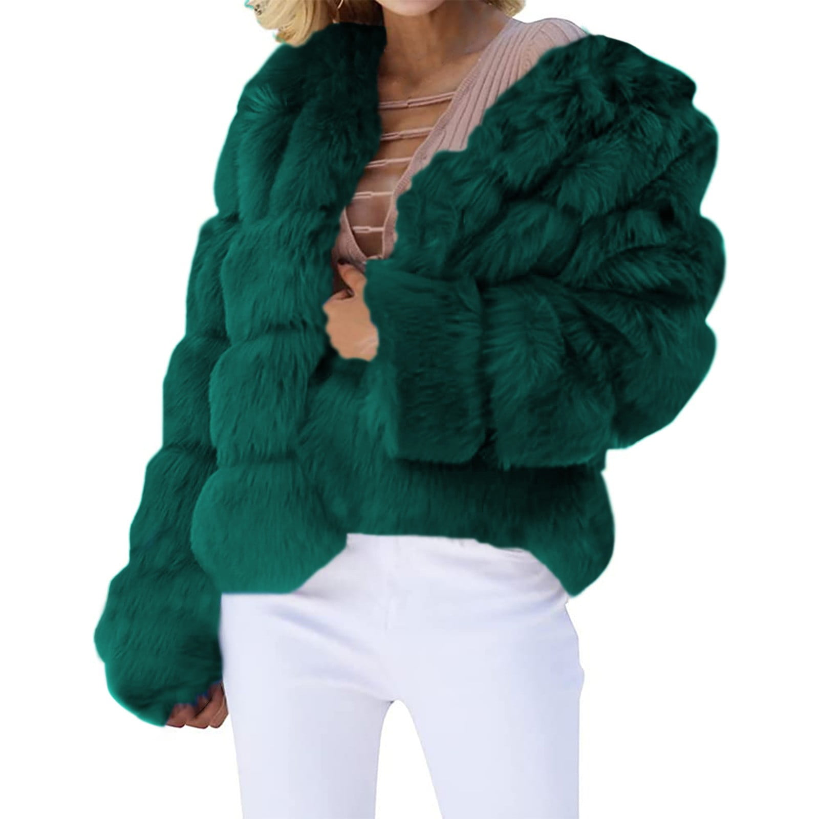 Fake Fur Coat, Yigetop Womens Winter Outerwear Faux Fur Long Sleeve ...