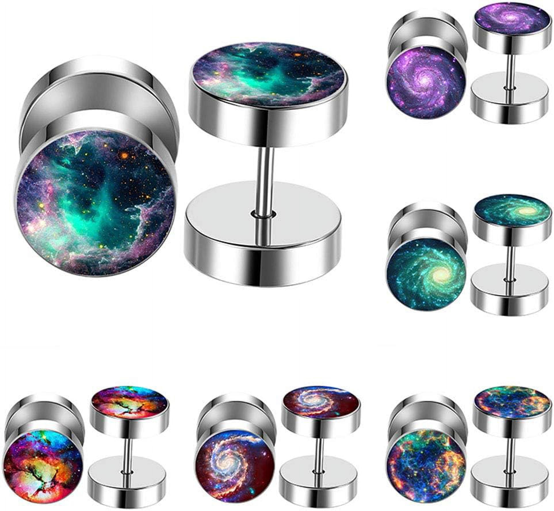 Fake Gauges, 6Pairs Mens Earrings For Men, Faux Plugs Fake Gauge ...