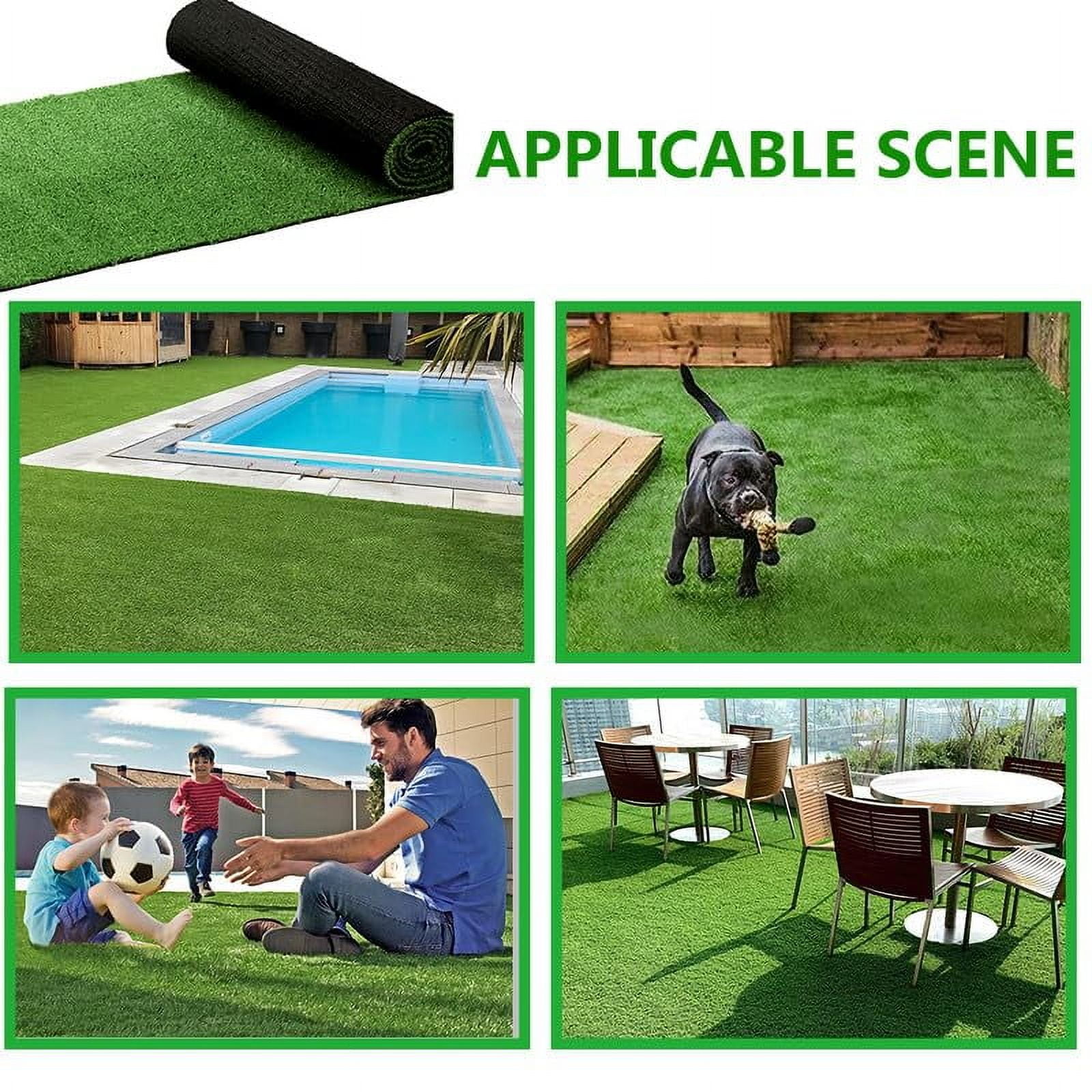 Fake Grass Artificial Turf, 10FT x 11FT 0.4 inch Pile Height Synthetic ...