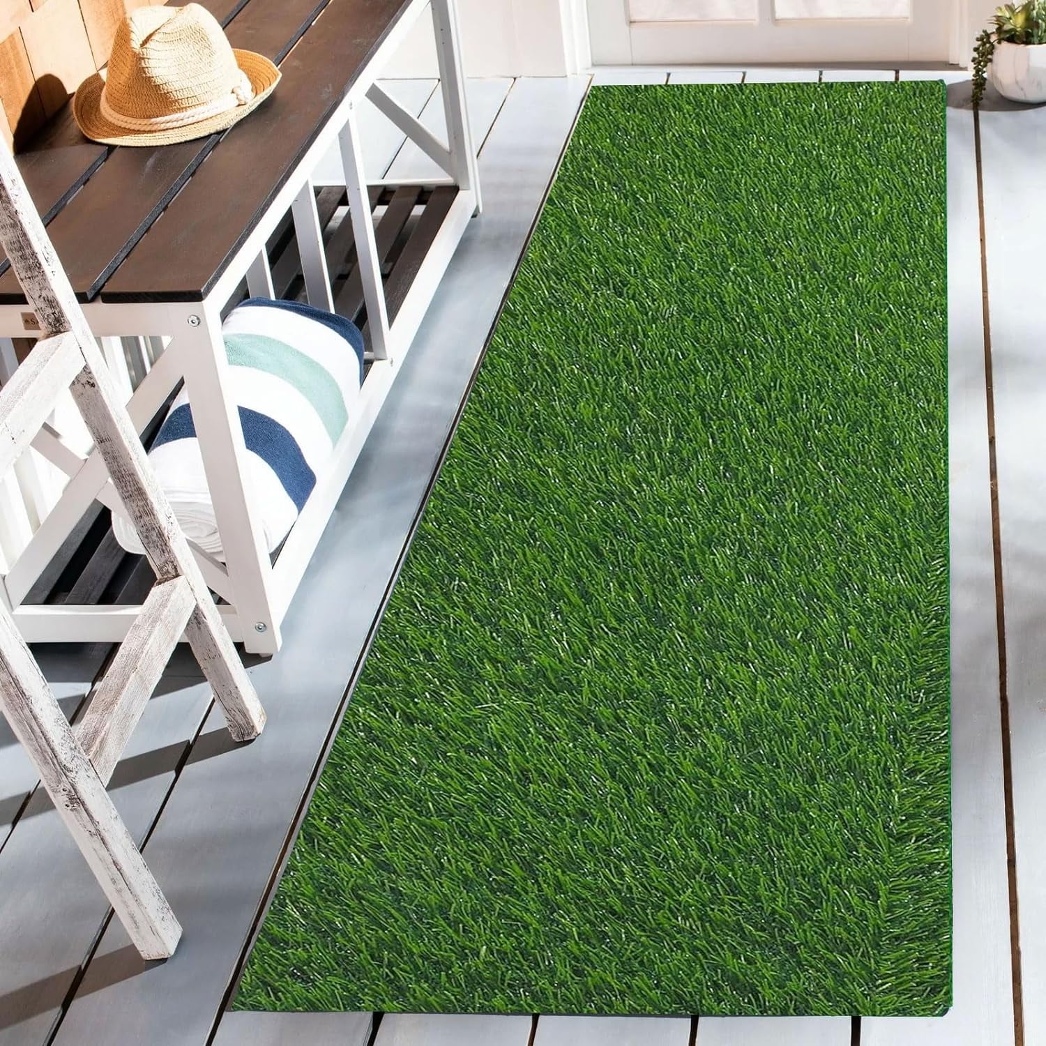 Fake Grass Rug Artificial Grass Mat Carpet Synthetic Indoor Outdoor Rug ...