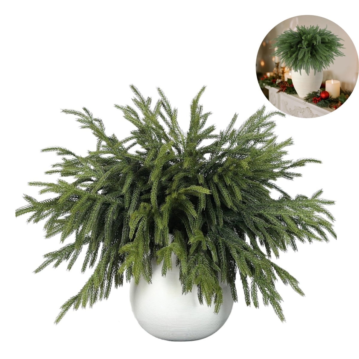 Fake Greenery Picks,24pcs Artificial Pine Branches for Christmas ...