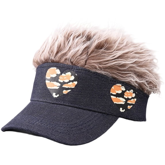 Fake Hair Baseball Hat Men's Visor Hat Novelty Golf Cap for Travel ...