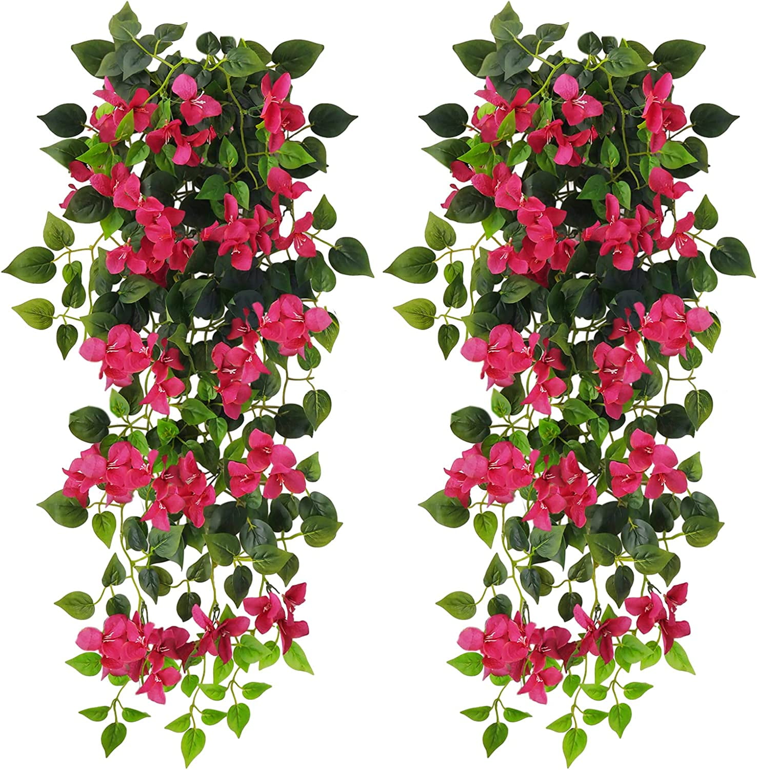Fake Hanging Flowers Plants Bougainvillea Artificial,UV Resistant Faux ...