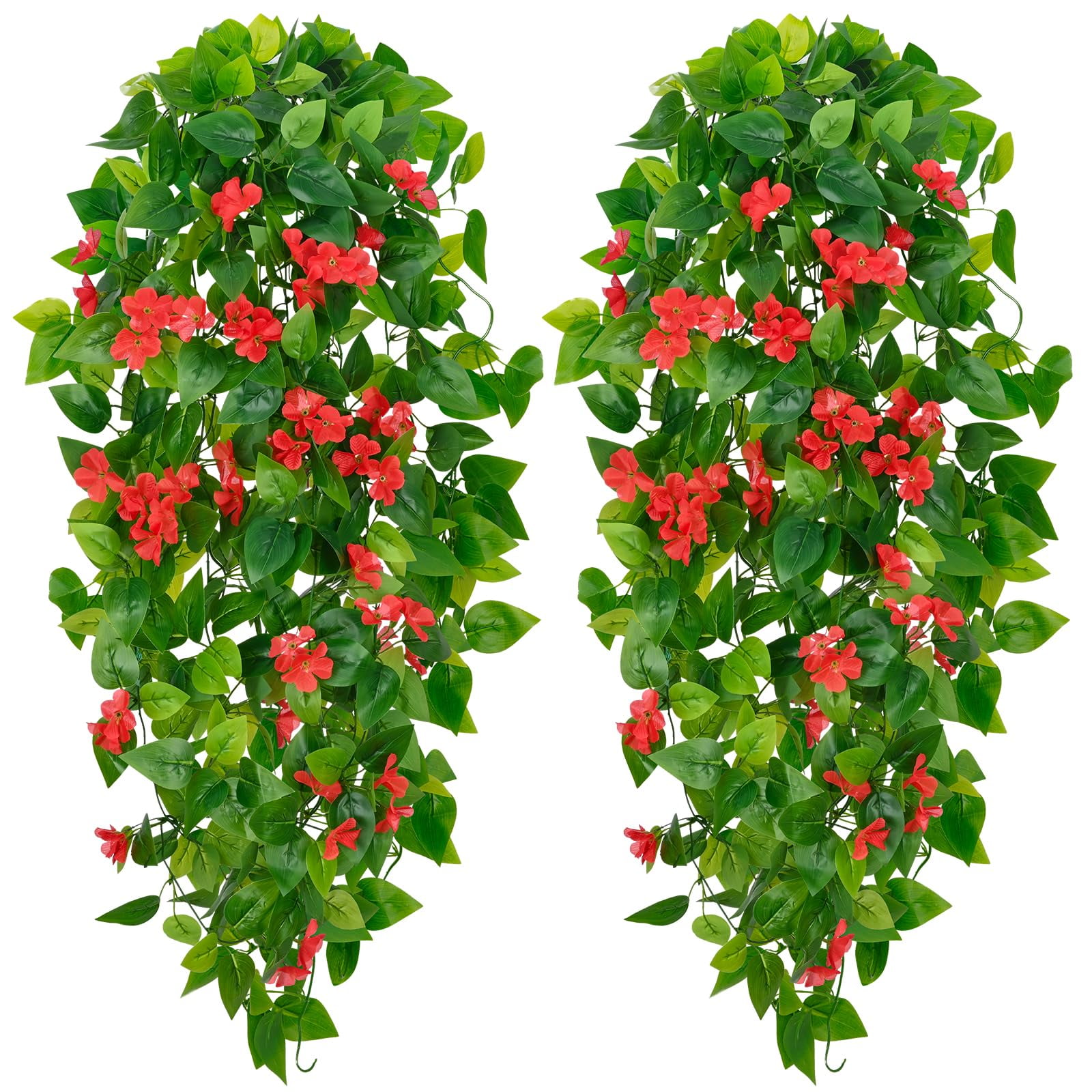 Fake Hanging Plants, 2pcs Artificial Hanging Plant, Faux Pothos Vines ...