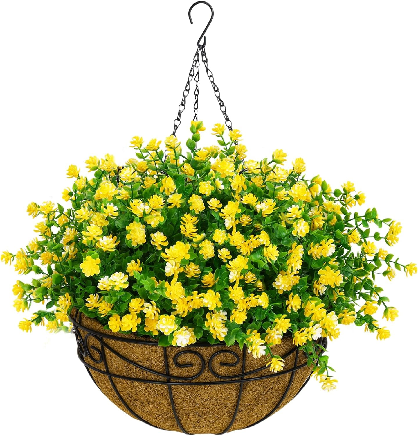 Fake Hanging Plants Artificial Decor, Fake Flowers, Outdoor Spring ...