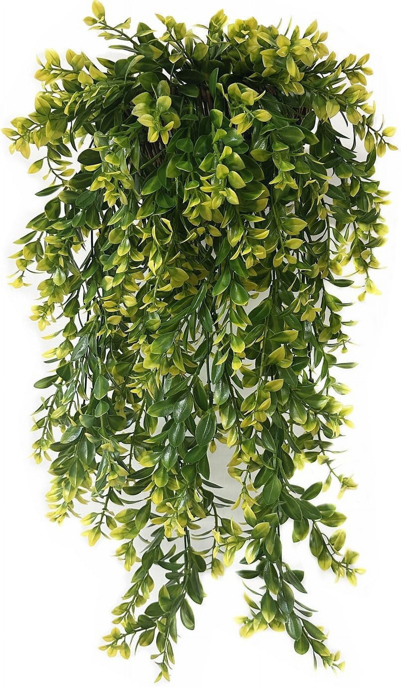 Fake Leaves Plants for Christmas Decor, Gold Artificial Shrubs Grass ...