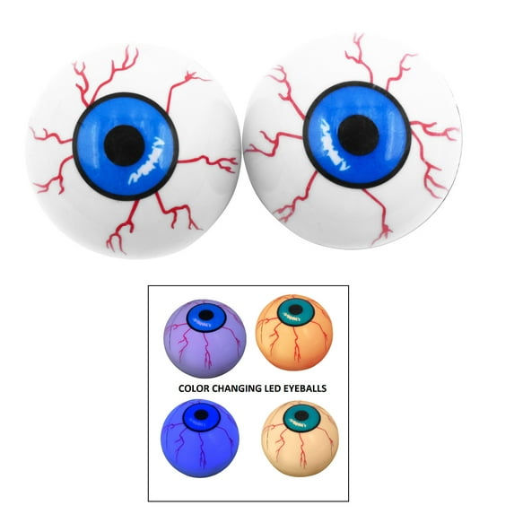 Fake Light Up Moving Wobbly Blue Eyeball Gravity Eyes Set Halloween ...