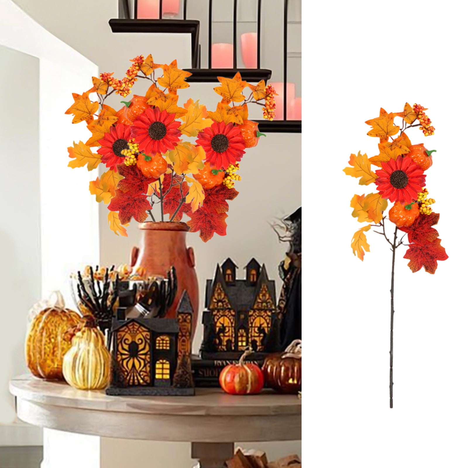 Fake Maple Leaf Garden Decor, Indoor Outdoor Plant Stand, Plastic ...