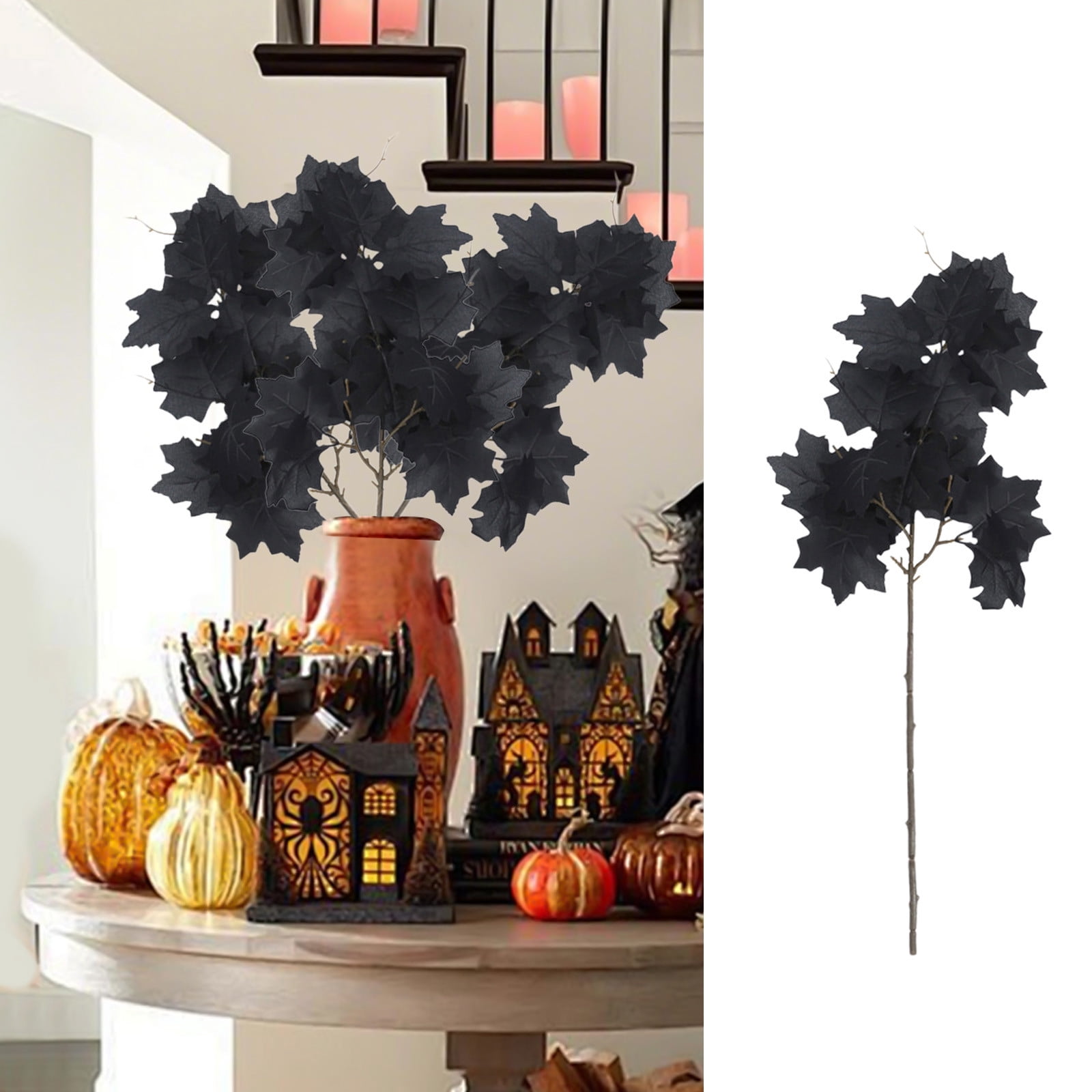 Fake Maple Leaf Garden Decor, Indoor Outdoor Plant Stand, Plastic ...