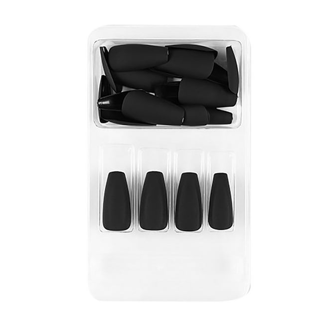 Fake Matte Nails Tips Press On Long False With Glue Coffin Full Cover