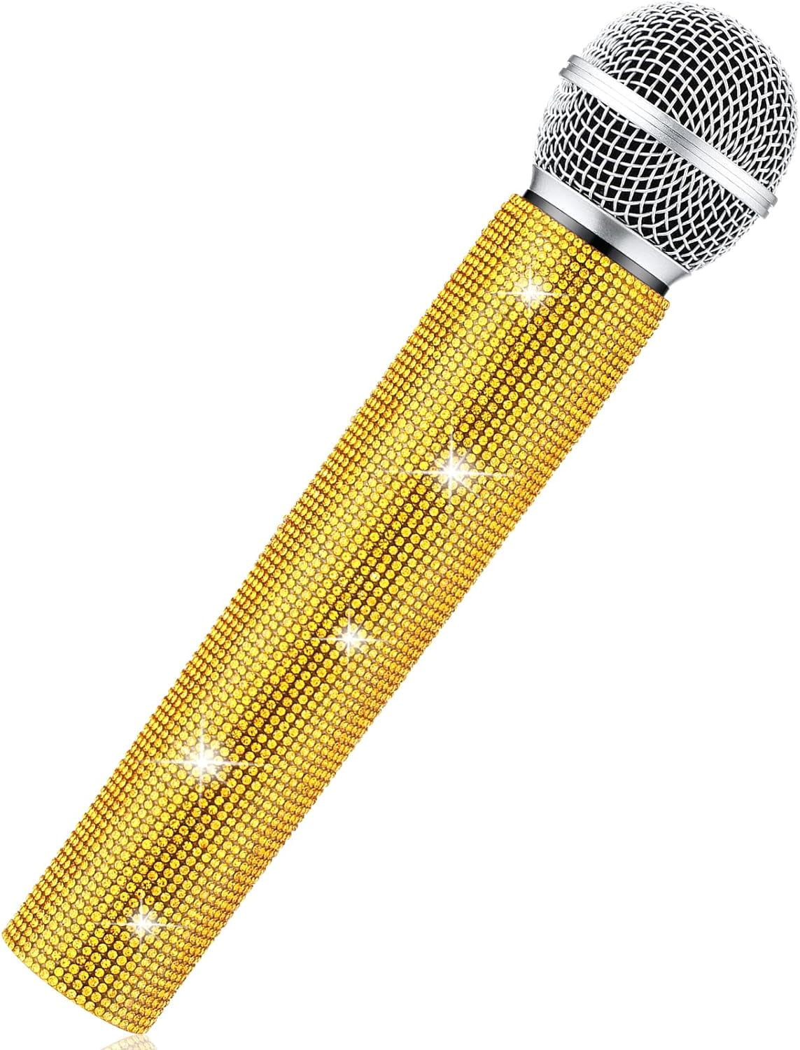 Fake Microphone Prop Sparkly Bling Rhinestones Microphone Prop Plastic ...