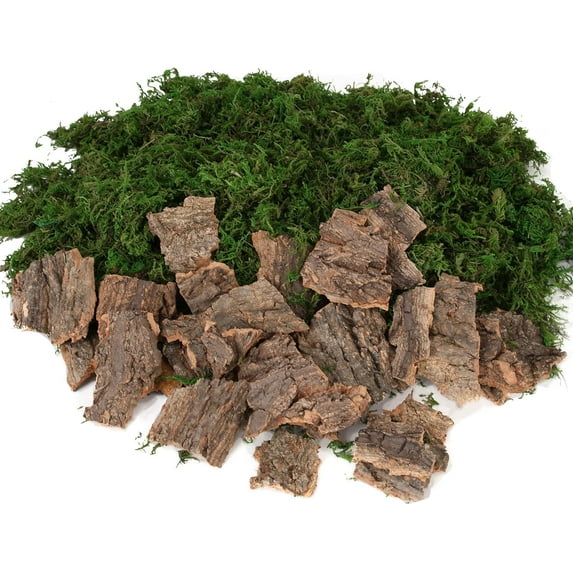 Fake Moss for Crafts, Assorted Treebark Fairy Garden Accessories Green ...