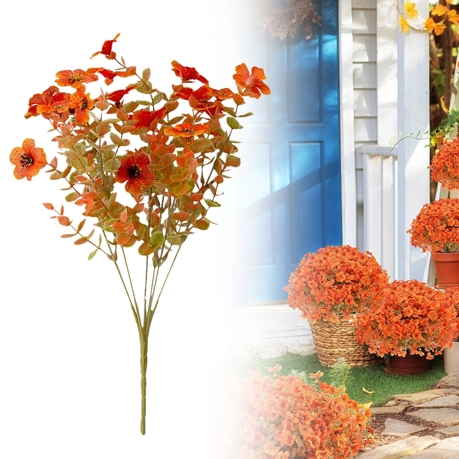 Fake Mums,Artificial Mums,Artificial Mums for Outdoors,Fall Porch Decor ...