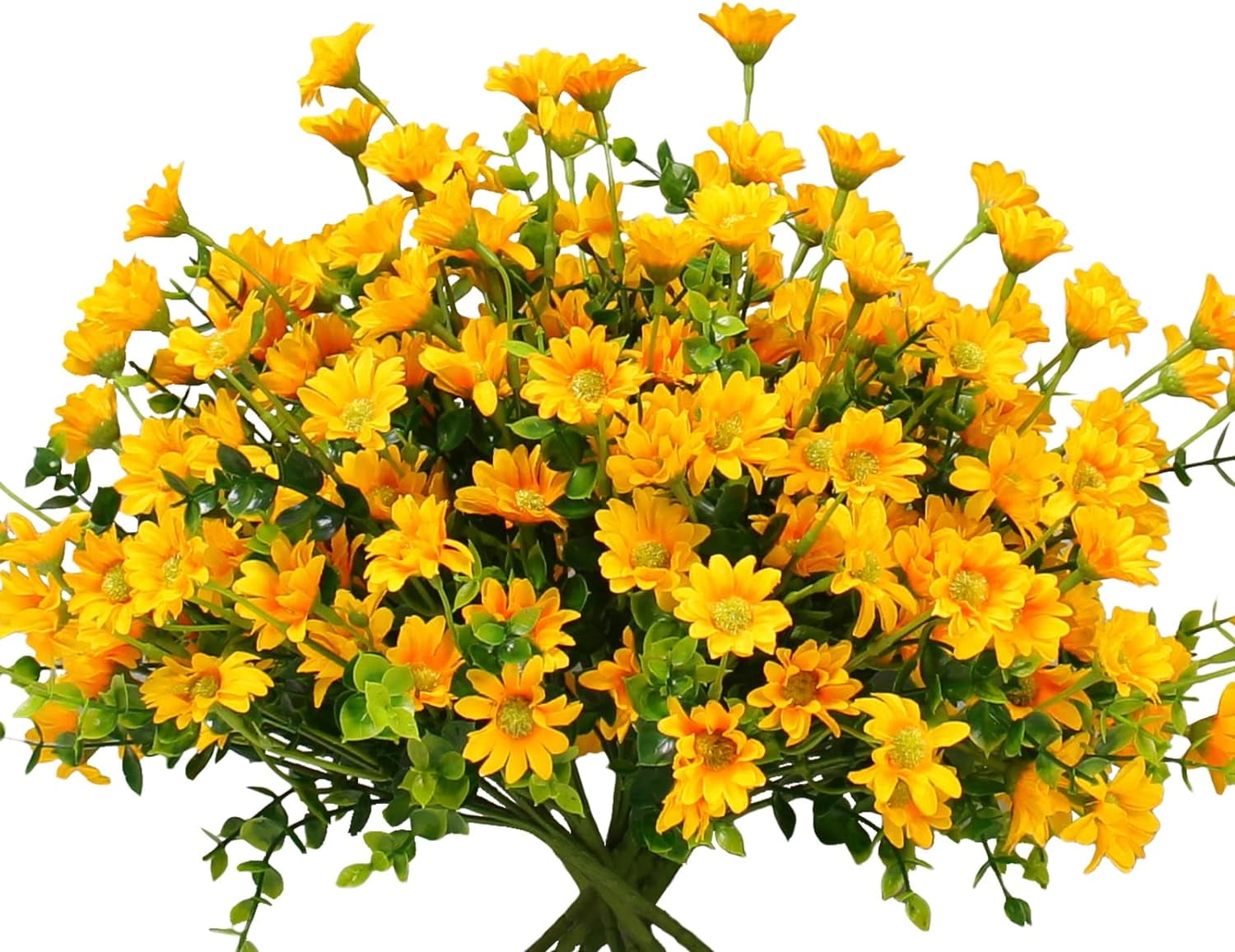 Fake Mums Outdoor Flowers 8 Bundles Plants for Outside Fall Artificial ...
