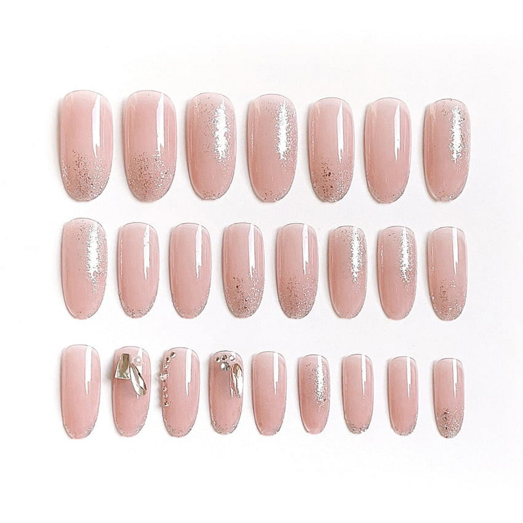 Fake Nails Glittering Long Removable Nail Stickers Wearing Nail Art ...