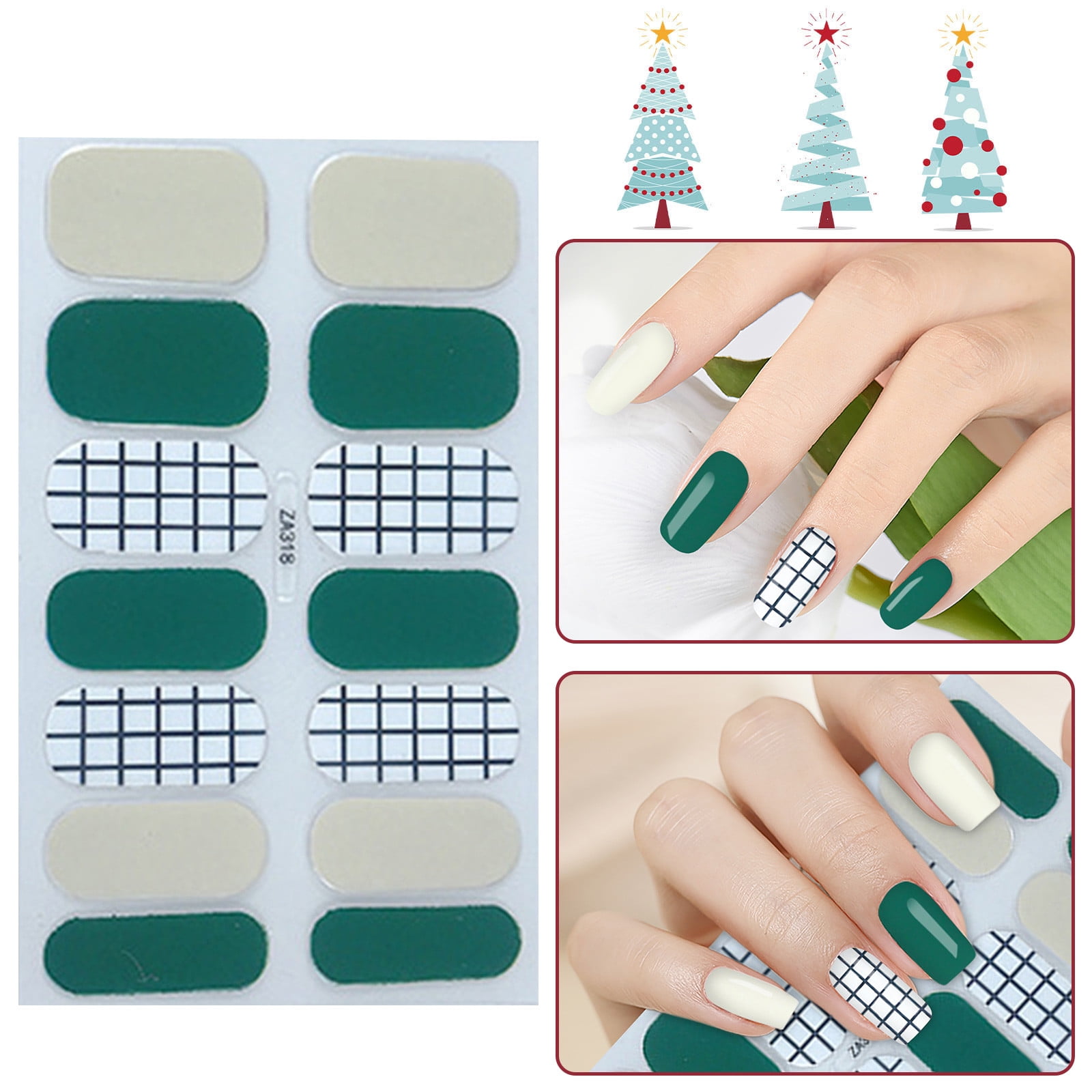 Fake Nails for Women, Nail Stickers Flower Style Full Wraps Polish ...