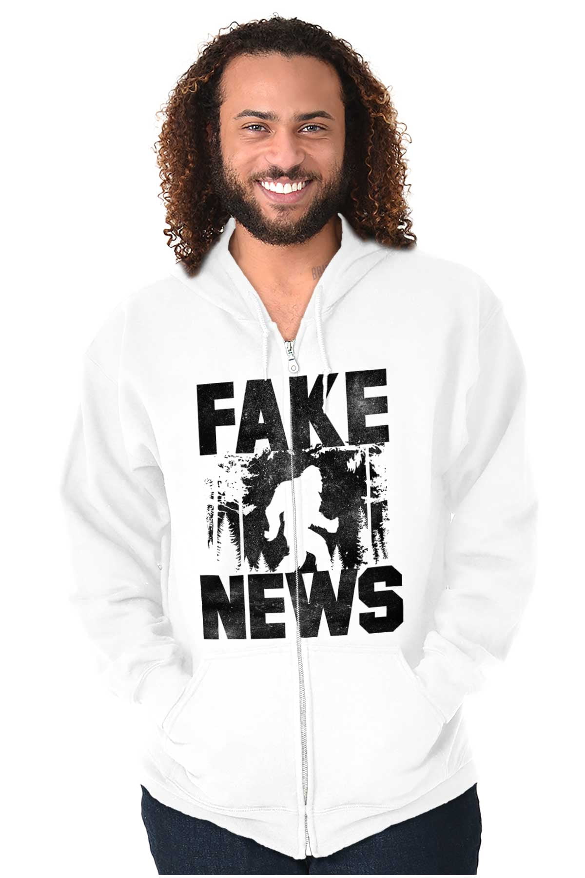Fake News Legend Bigfoot Sasquatch Zip Up Hoodie Men's Women's Brisco ...