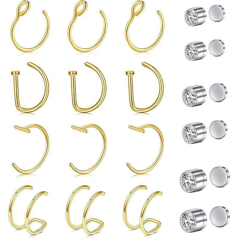 Fake Nose Ring Fake Septum Fake Nose Ring Hoop Fake Nose Rings for ...