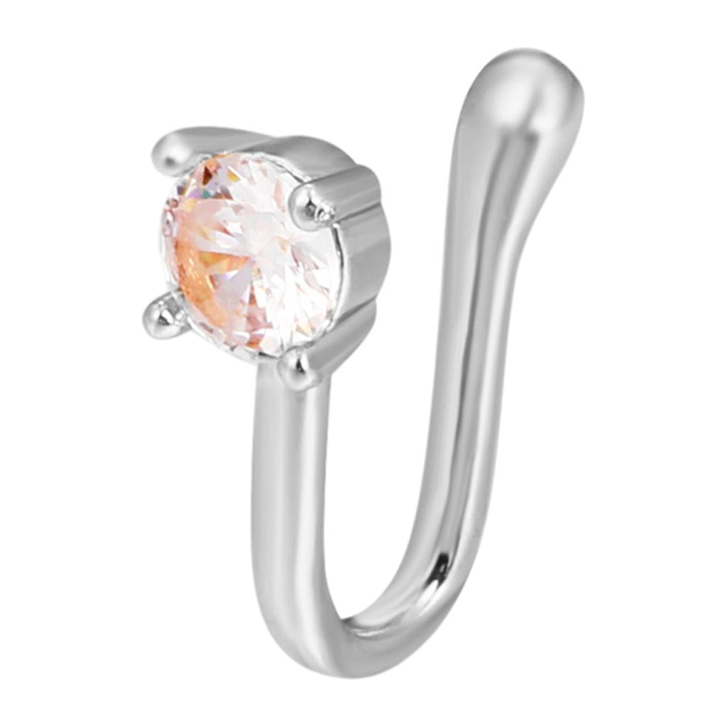 Fake Nose -Shaped Clip on Punk Tiny Charm Clamp Nose Stud for Jewelry ...