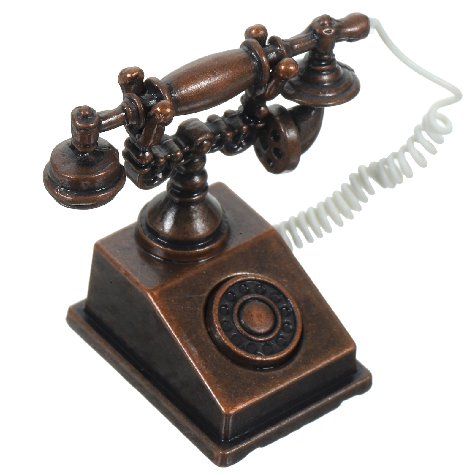 Fake Phone Model Antique Telephone Ornament Child 2.9X2.7X2.1CM Brown ...