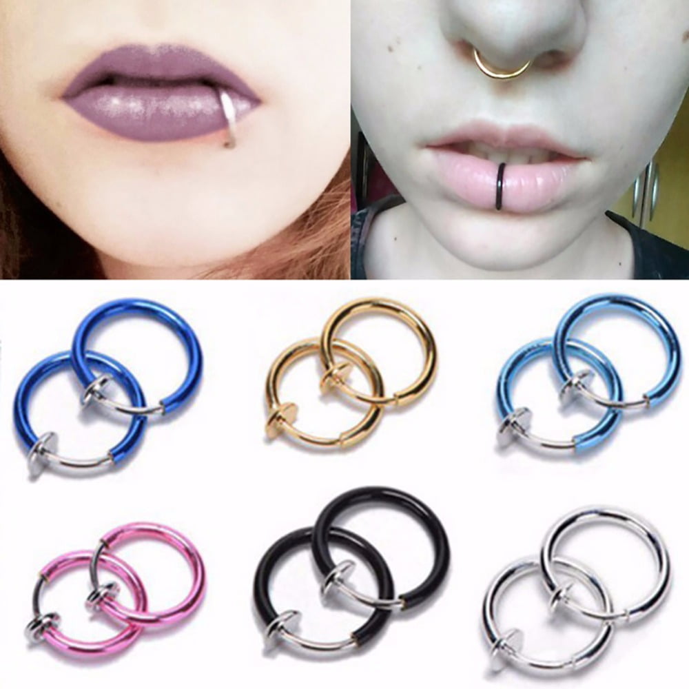 Fake Piercing Clip-on Jewelry Steel That Fits Every Where 2 pieces (1 ...