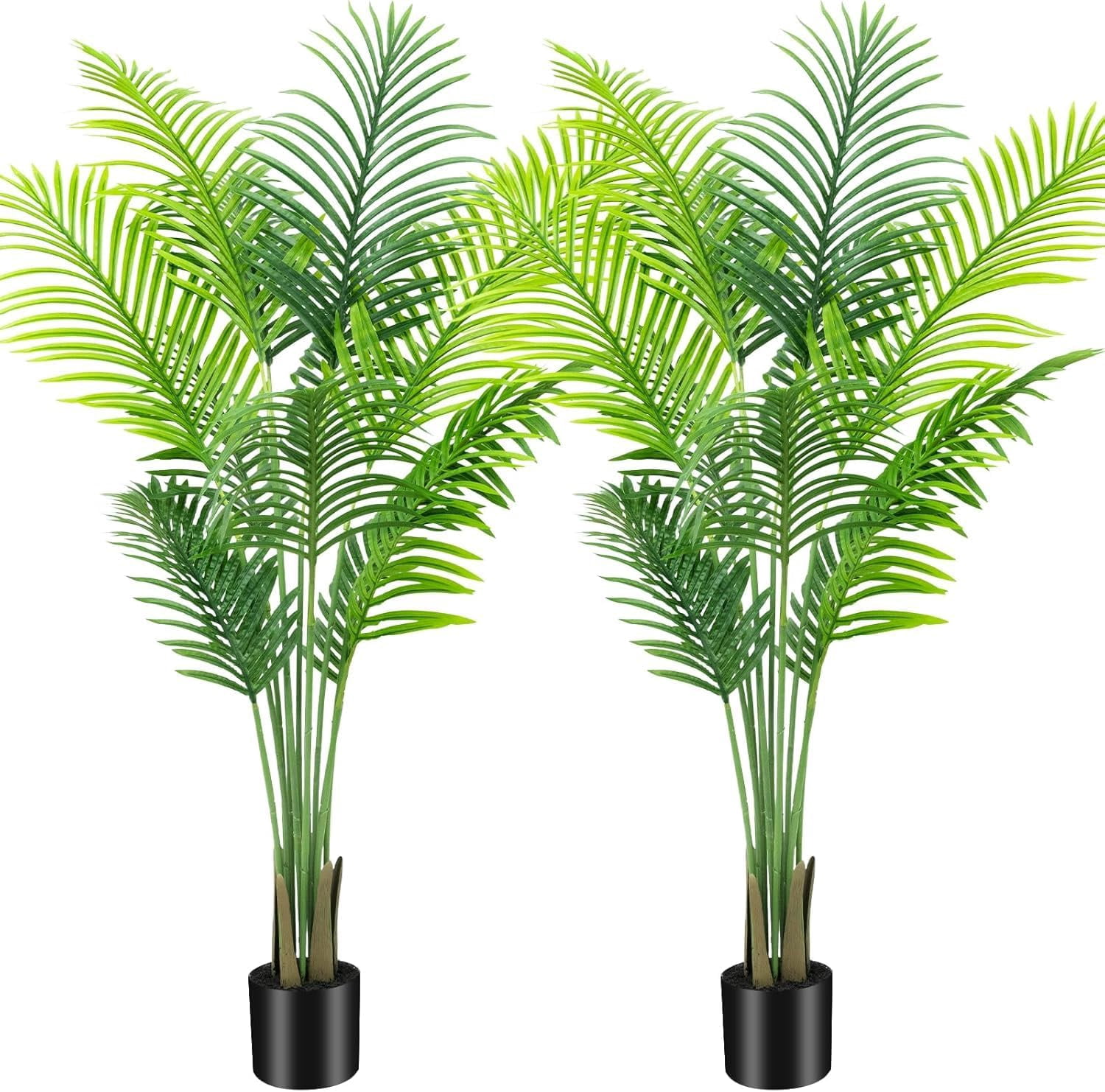 Fake Plant Artificial Areca Palm Plant Faux Tropical Tree 5FT, Fake ...