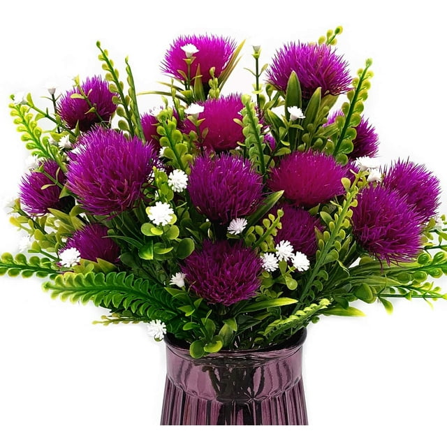 Fake Plants Artificial Plant Outdoor Shrubs Faux Grass Plastic Leaves ...