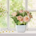 Fake Plants Clearance! Mini Tea Rose Simulation Plant Small Pot ...
