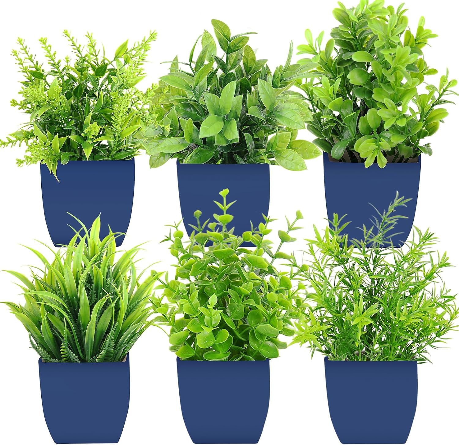 Fake Plants Mini Potted Artificial Plants, 8 Pack Artificial Eucalyptus ...