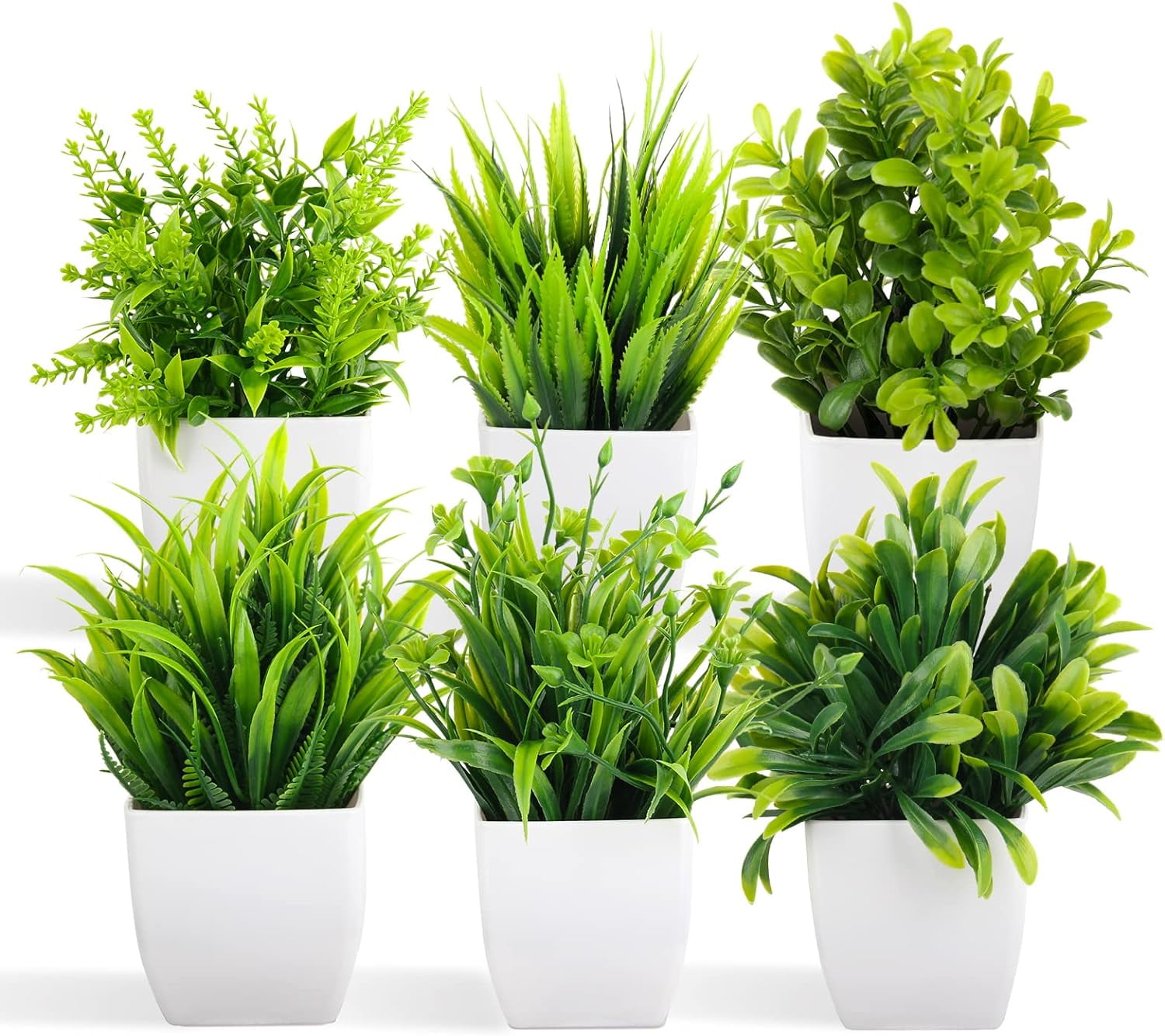 Fake Plants Mini Potted Artificial Plants, 8 Pack Artificial Eucalyptus ...