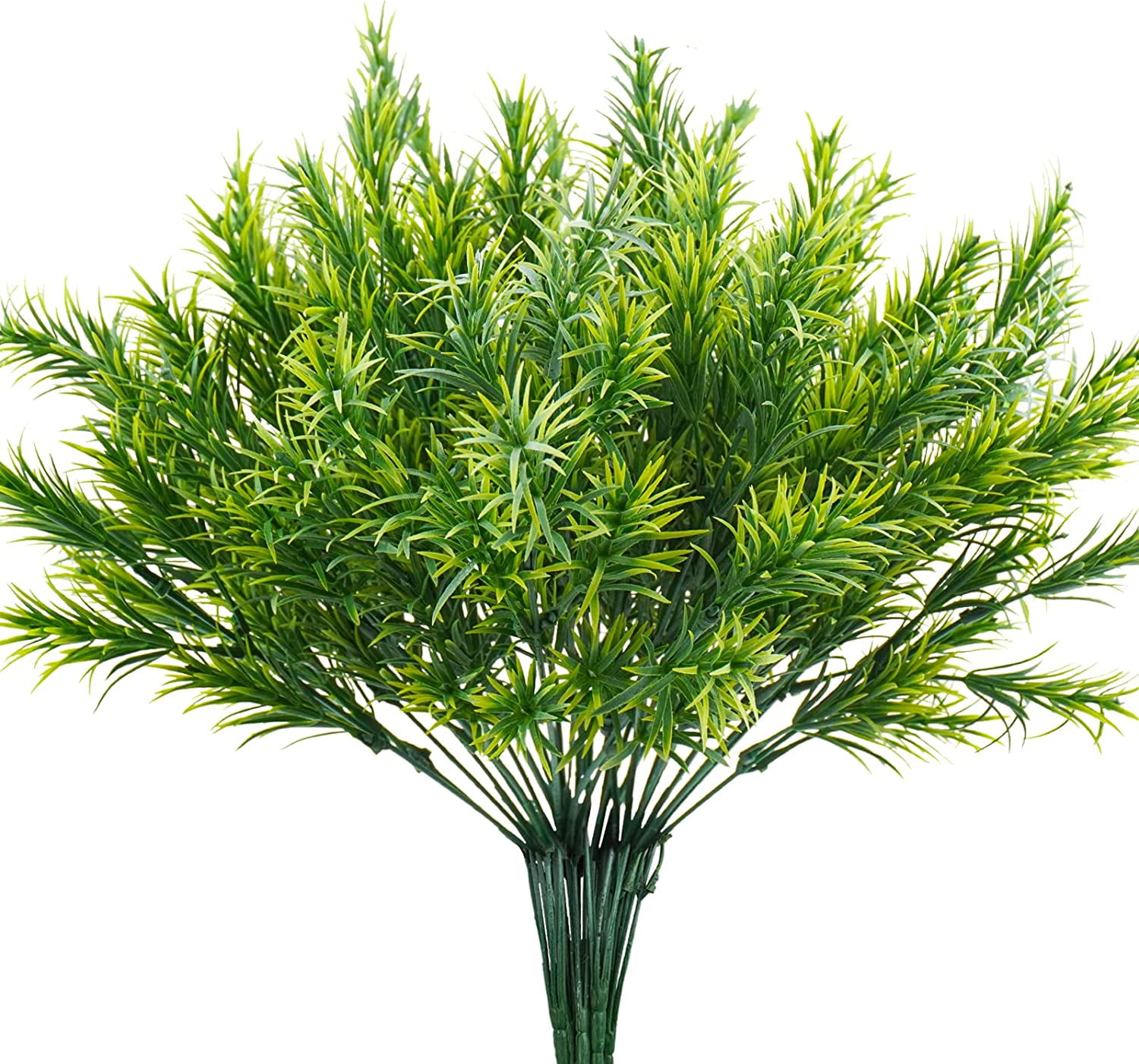 Fake Plants Outdoor, 6PCS Artificial Greenery Bush, 13.7’’ Faux Plastic ...
