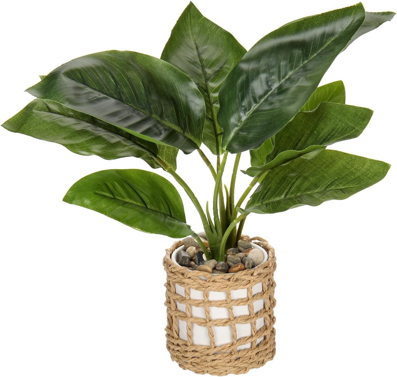 Fake Plants Potted Plant Artificial Realistic Houseplant in White ...