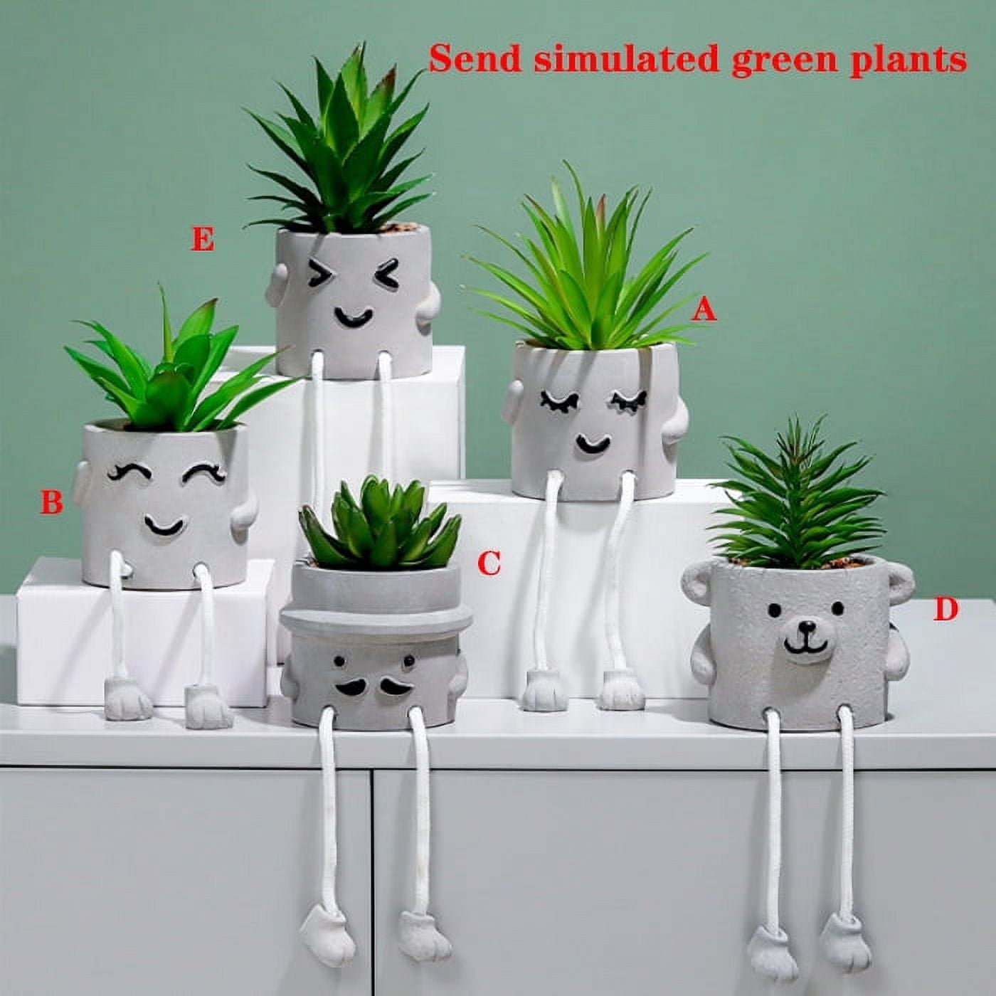 Fake Plants in Cute Pots, Indoor Planter Decorations Lifelike with ...