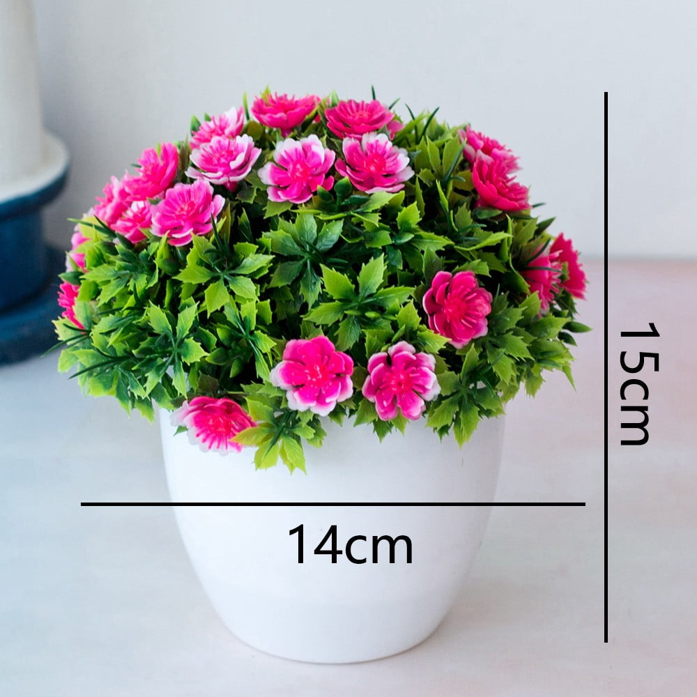Fake Plants in Pots Artificial Ball Plant Mini Potted Faux Plants ...