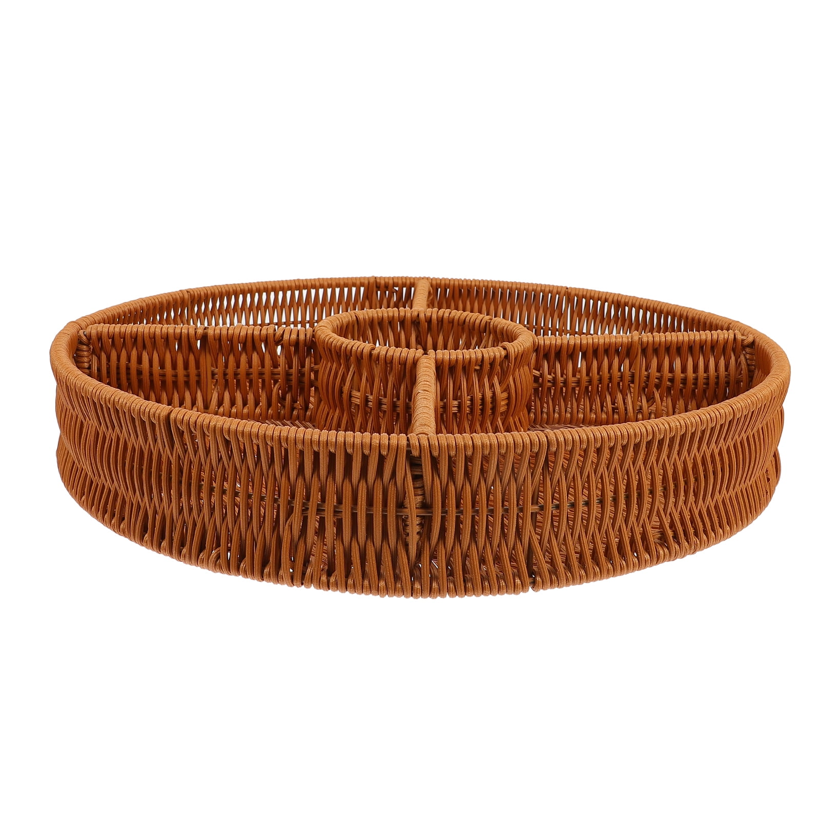 FELTECHELECTR Rattan Storage Basket Picnic 1Pack 13.5X13.5X2.2In ...