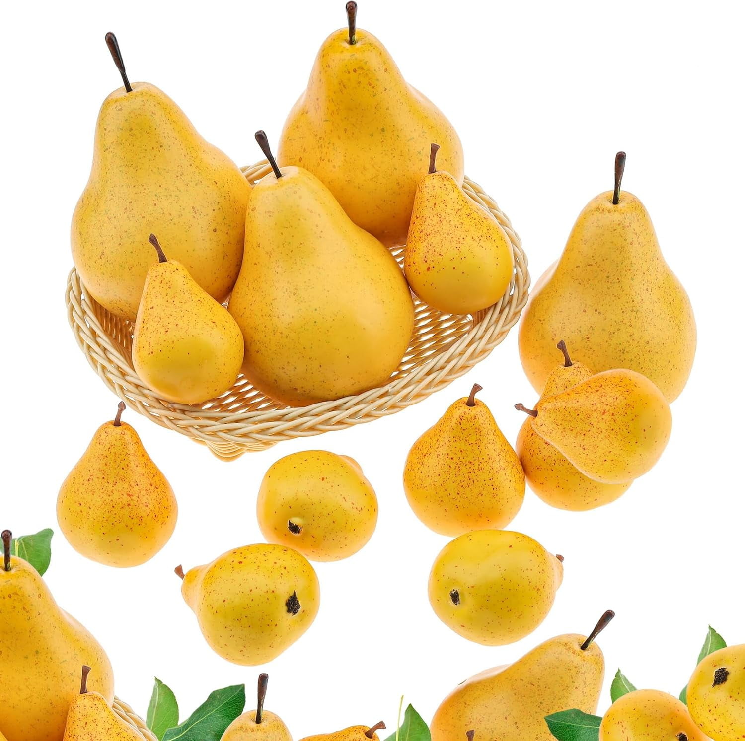 Fake Realistic Yellow Pears Artificial Simulation Vivid Big Small Pears ...
