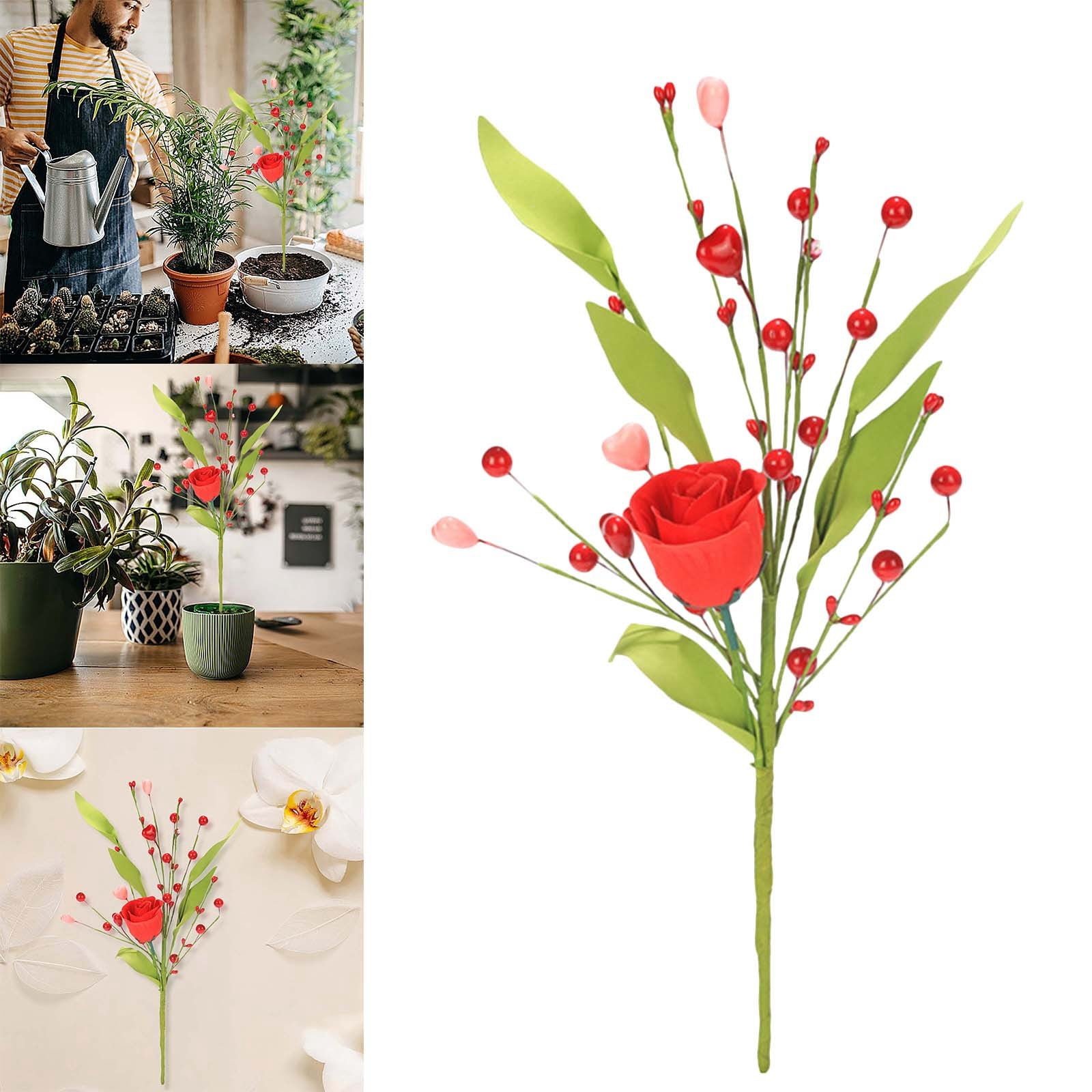 Red Roses Bouquet - Artificial Rose Flowers for Home Decor, Wedding ...