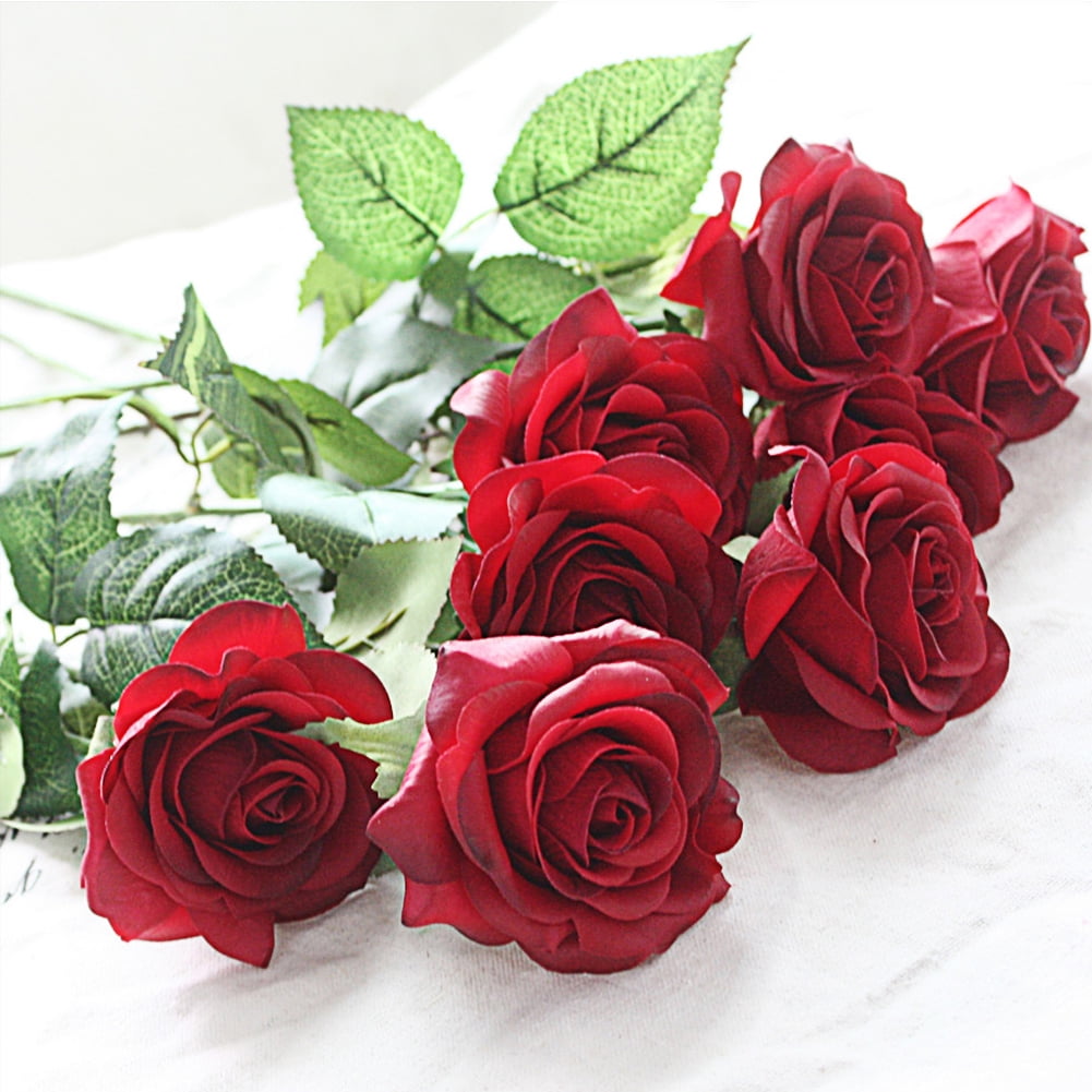 Fake Rose - Single Rose Flower Silk Simulation Roses - Artificial ...