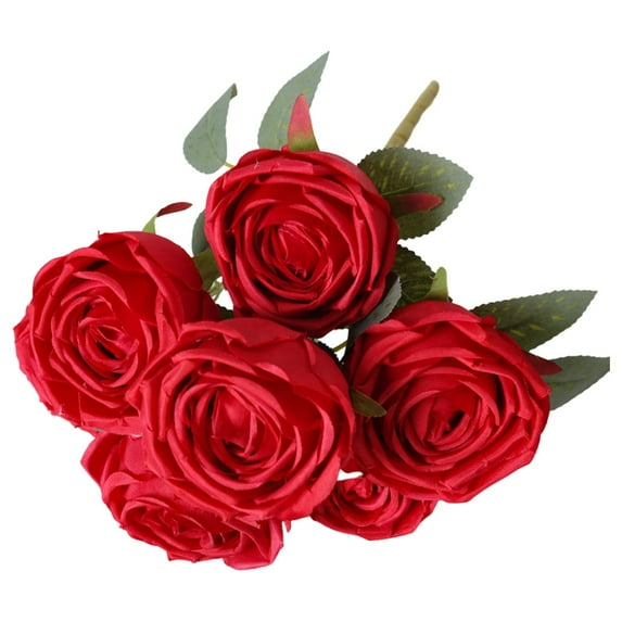 Fake Roses Artificial Flowers, Real Touch Pink Rose Bouquets for ...