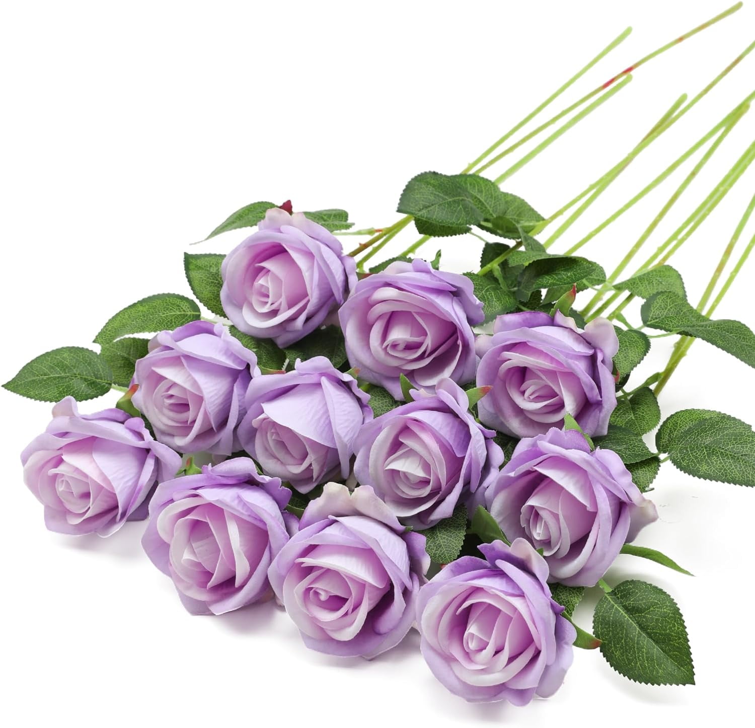 Fake Roses Artificial Silk Flowers - Purple Roses Artificial Faux ...