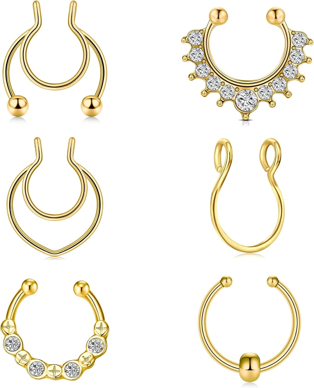 Fake Septum Ring Fake Septum Piercing Faux Septum Nose Rings Fake Nose ...