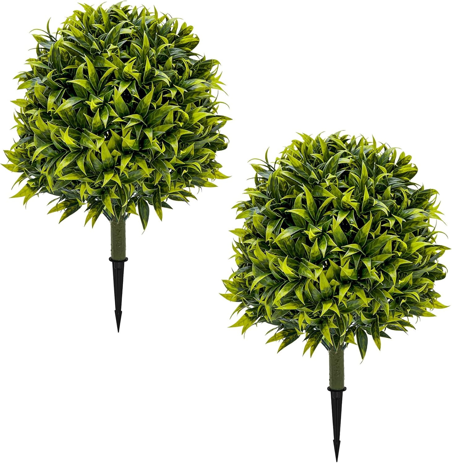 Fake Shrubs Outdoors UV Resistant Faux Plants Topiary Trees Set of 2-27 ...