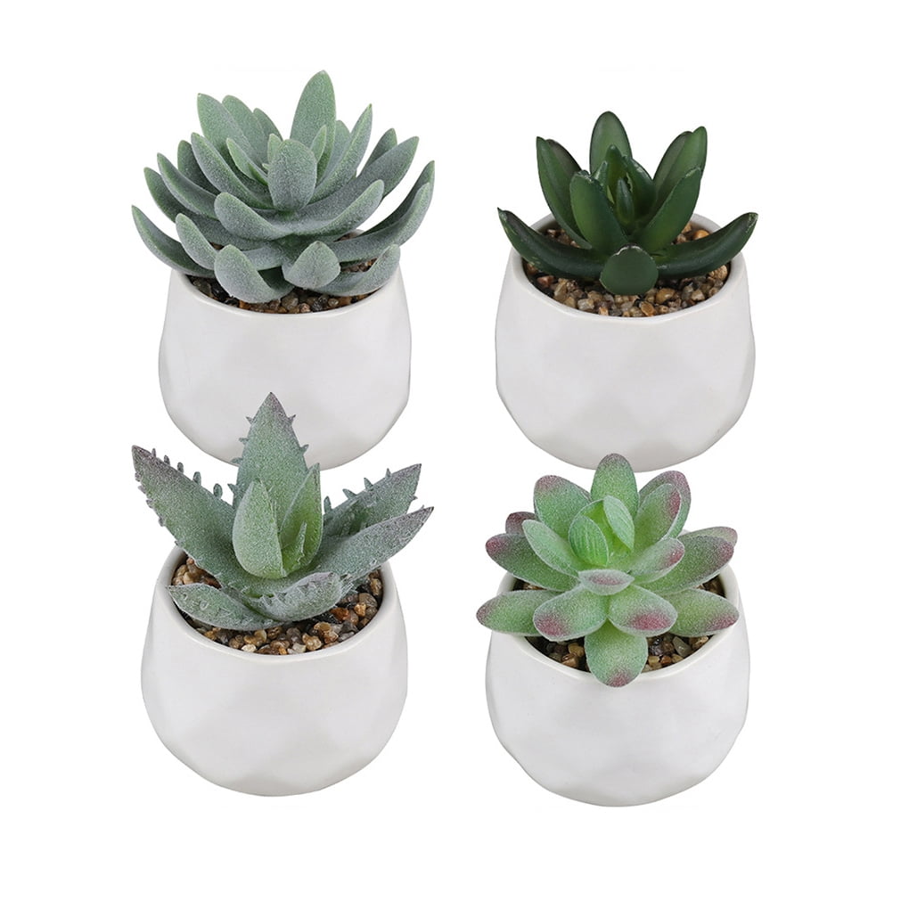 Fake Succulent Plant Set - Artificial Succulent Plants for Desk Decor ...