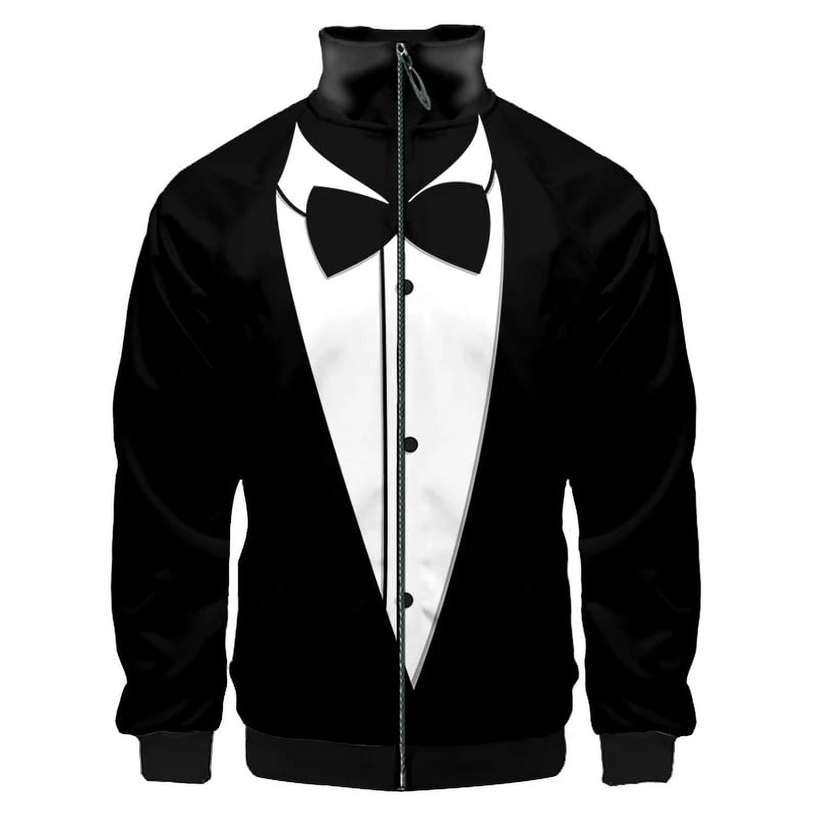 Fake Suit Pattern MenWomen Zip Coat 3D Print Sweatshirt Fashion Jacket ...