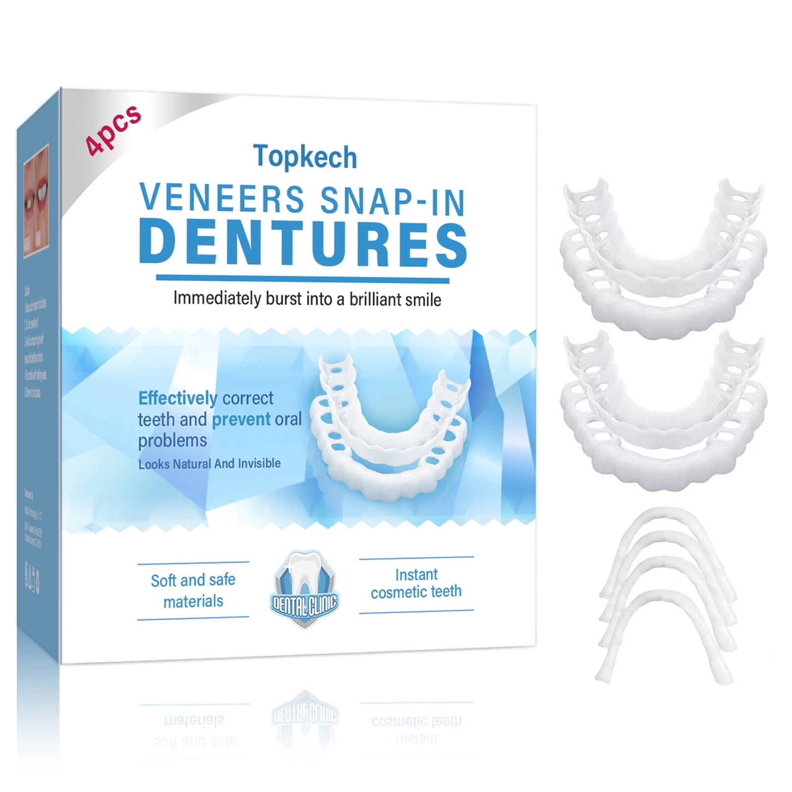 Fake Teeth, Denture Teeth, Confidence Smile Temporary Teeth - Walmart.com